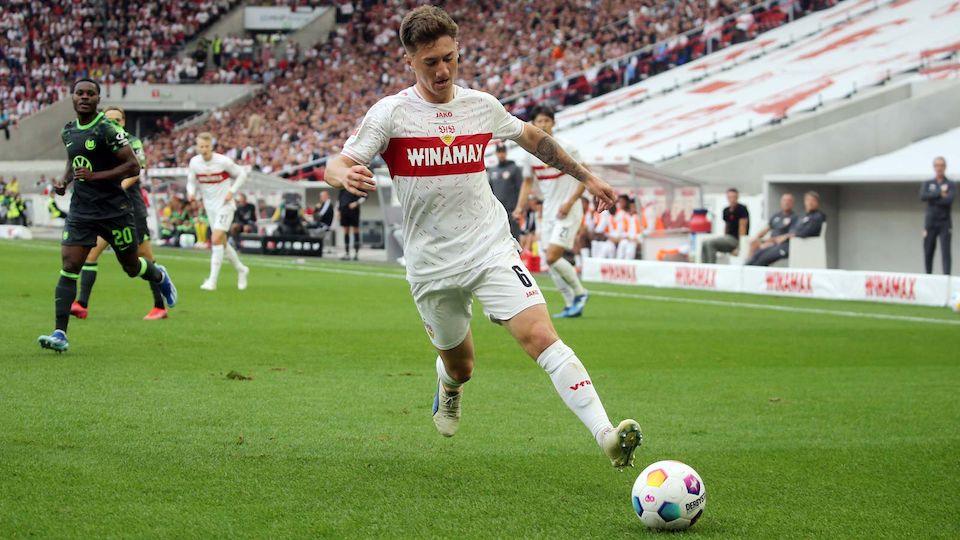 VfB Stuttgart | Angelo Stiller vor VfB Stuttgart-TSG Hoffenheim 2324