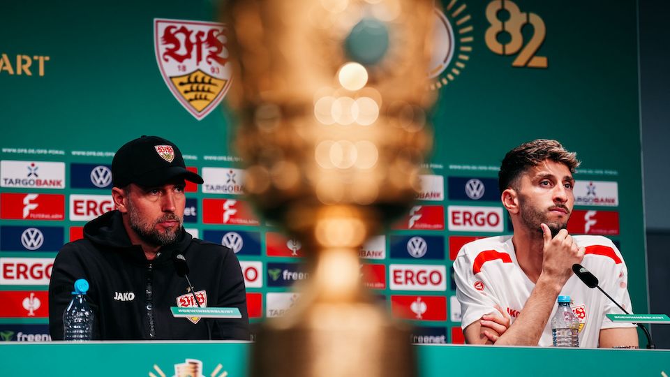 VfB Stuttgart | Pressekonferenz vor DSC Arminia Bielefeld-VfB Stuttgart 2425 DFB-Pokal-Finale